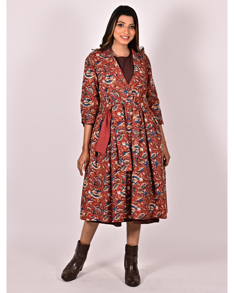 KALI Cotton Block Printed Long Jacket with Cotswool Lining – Ayurvastram