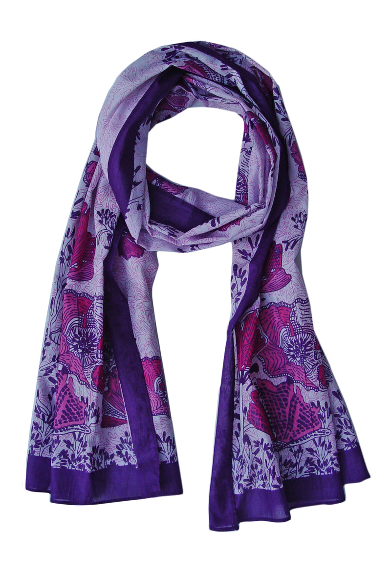 California Poppy Soft Cotton Printed Scarf – Ayurvastram