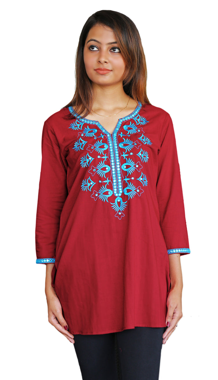 Women's Embroidered Tunics and Tunic Tops – Ayurvastram