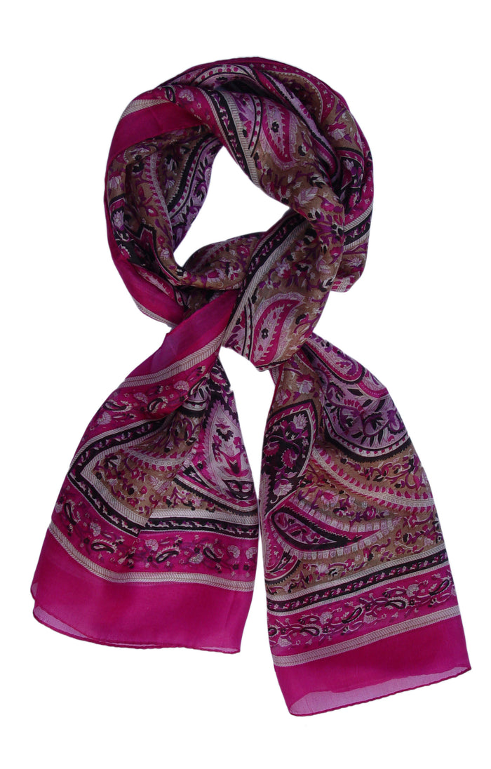Paisley Silk Printed Scarf – Ayurvastram