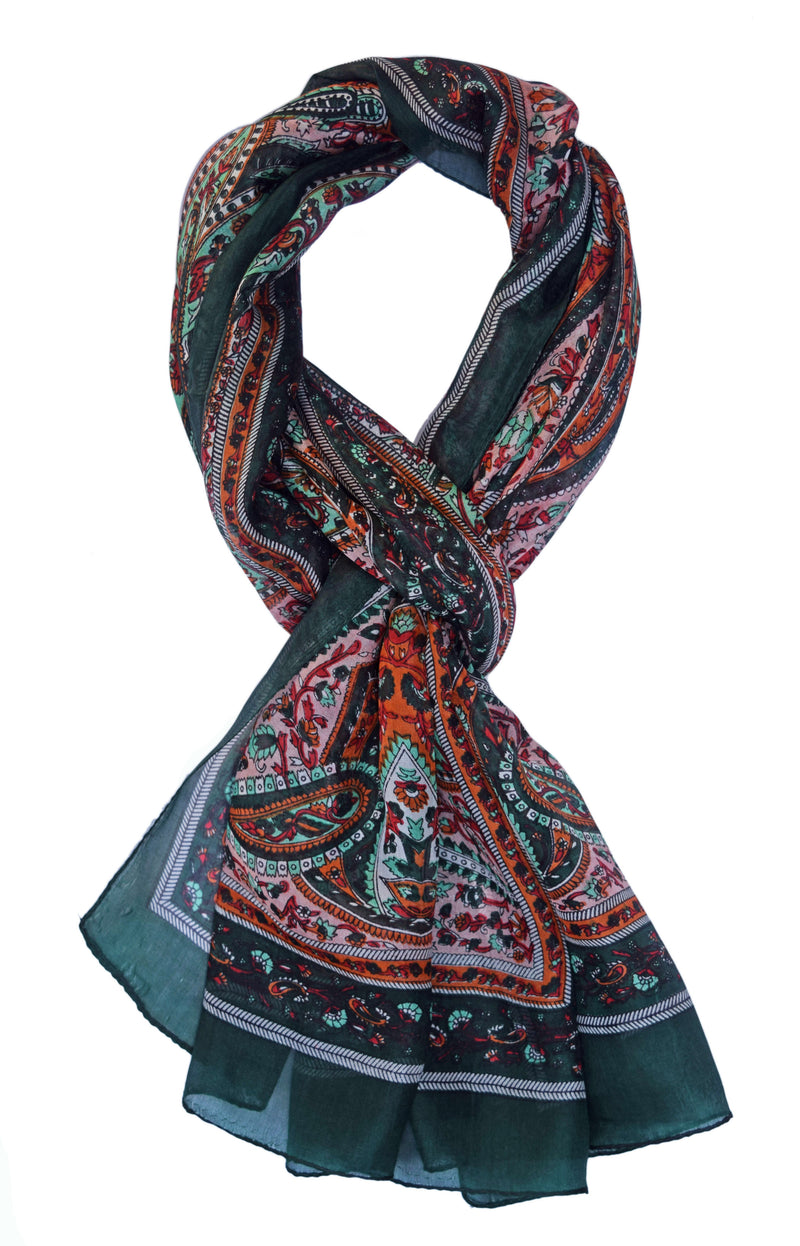 Paisley Silk Printed Scarf – Ayurvastram